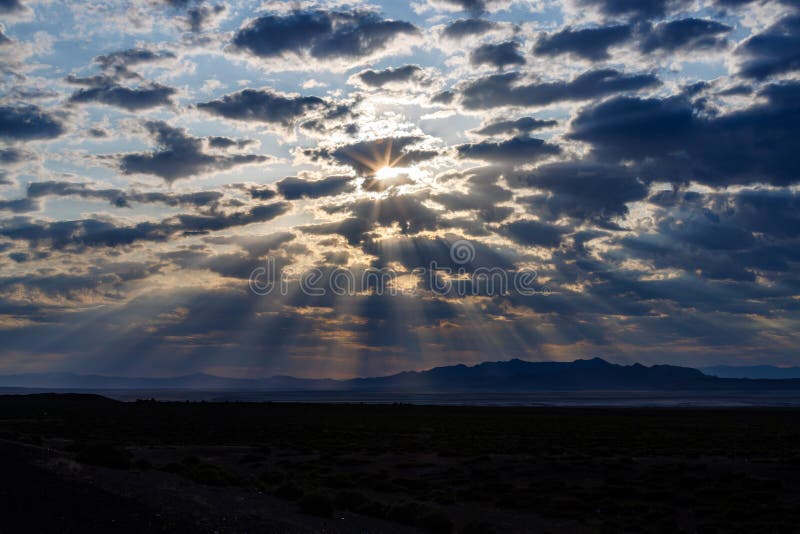 Cloudy sky with sun rays stock photo. Image of morning - 286212064