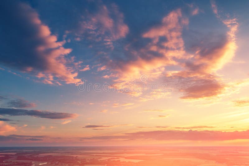 Aerial View of the Countryside in Evening Stock Photo - Image of color ...