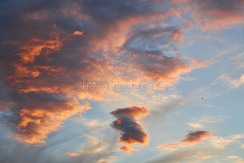 Cloudy Sky at Sunset. Gradient Color Stock Photo - Image of light ...