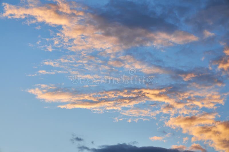 Cloudy Sky at Sunset. Gradient Color Stock Photo - Image of cloudscape ...