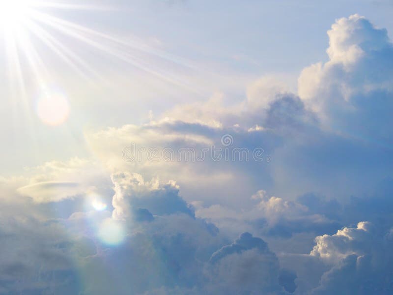 Cloudy sky and sunshine stock photo. Image of light, ozone - 96939932