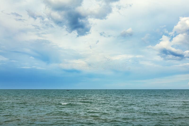 Cloudy Sky and Surface of Sea in the Cloudy Day Stock Image - Image of ...