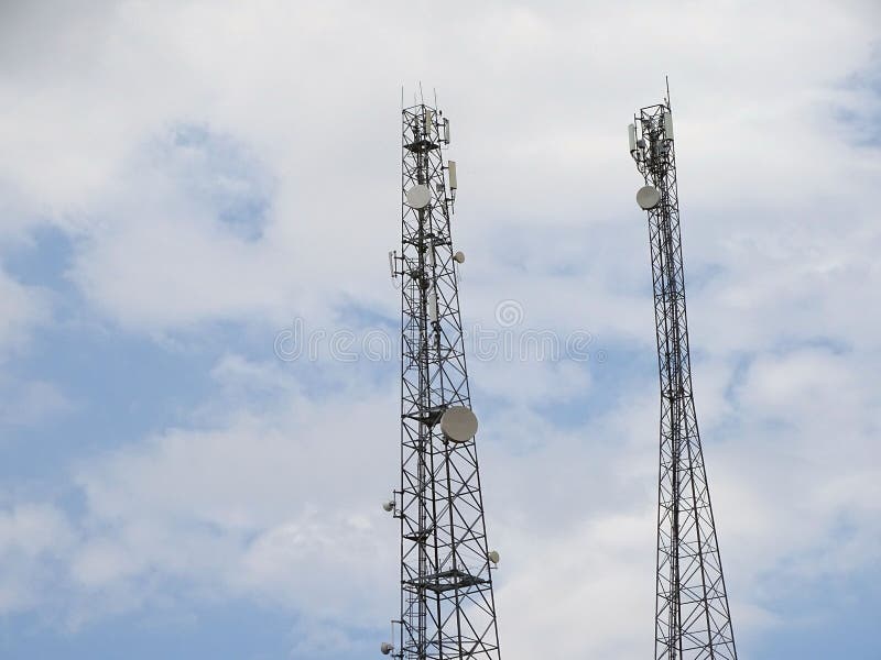 Cloudy Sky and Telephone Base Station, Telephone Base Station ...