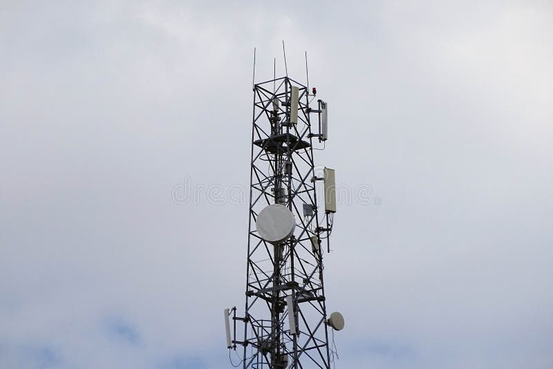 Cloudy Sky and Telephone Base Station, Telephone Base Station ...