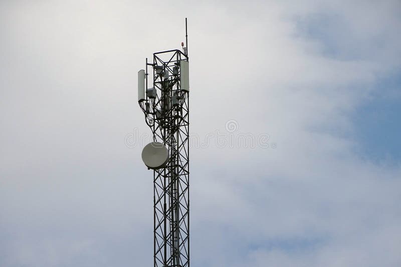 Cloudy Sky and Telephone Base Station, Telephone Base Station ...