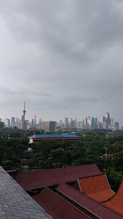 Cloudy Sky at the Town in the Morning Stock Image - Image of tower ...