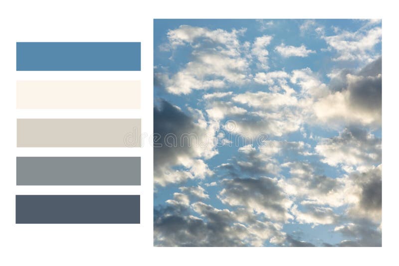 Cloudy Skyline Background in a Colour Palette Stock Image - Image of ...