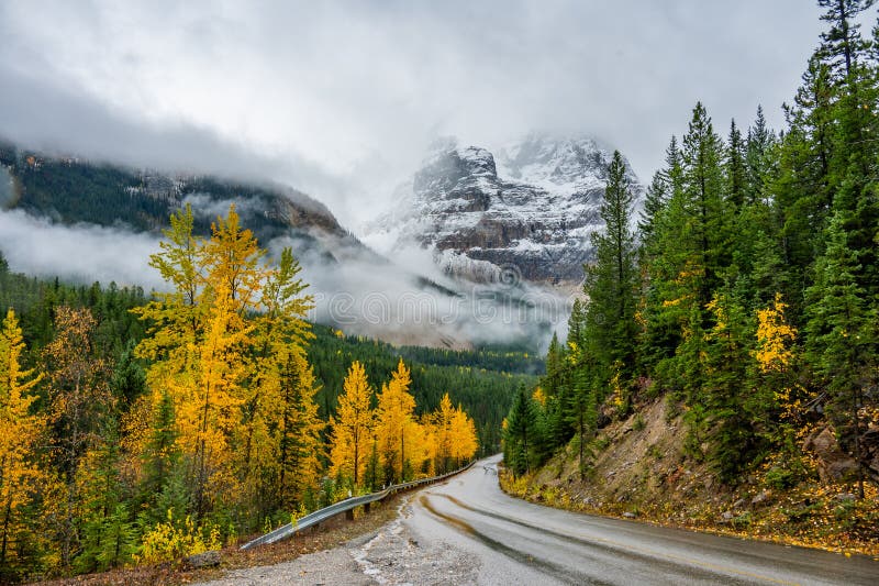 Cloudy Snow Mountain Banff National Park after Storm Stock Image ...