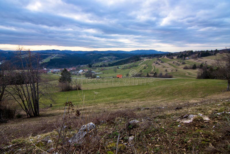 Cloudy spring landscape stock photo. Image of nature - 67715700