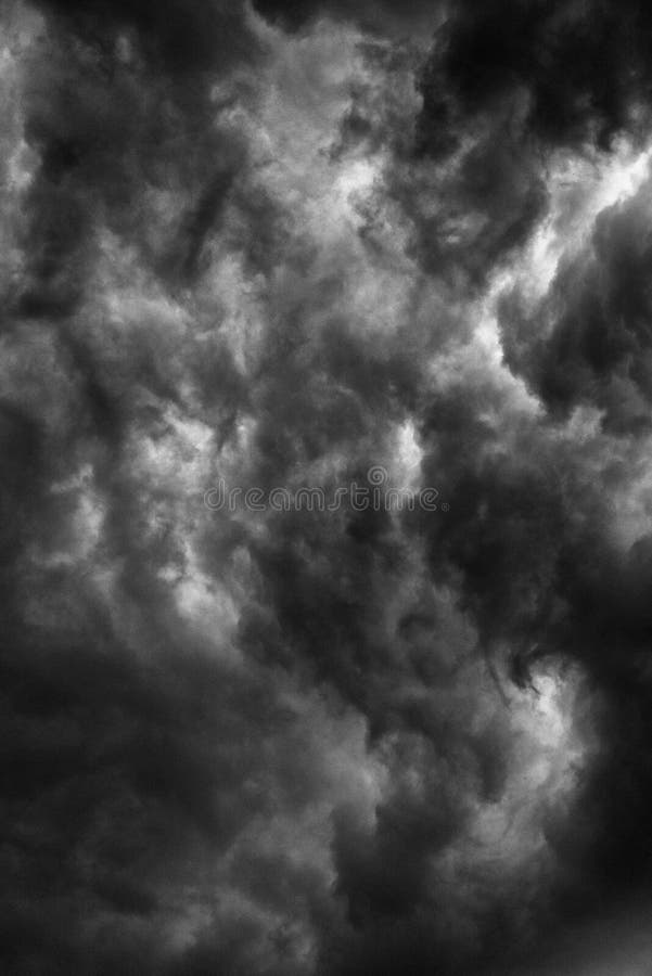 Cloudy Stormy Black and White Dramatic Sky Background Stock Photo ...