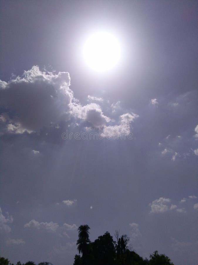 Cloudy sun stock image. Image of tree, clouds, sunbeam - 94719959
