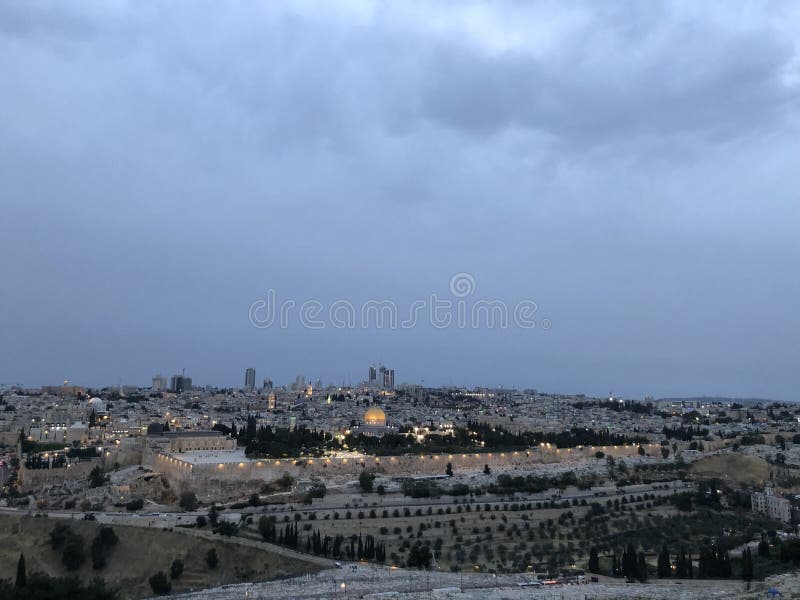 Jerusalem View from the Mount of Olives Stock Image - Image of mount ...