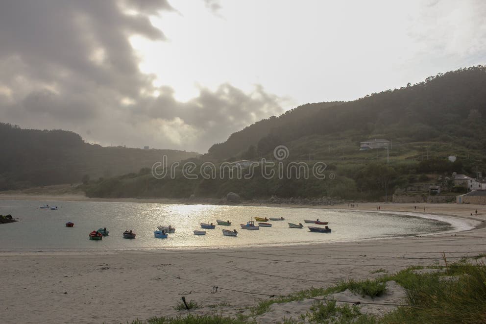 Cloudy Sunset at Estaca De Bares Beach Stock Photo - Image of union ...