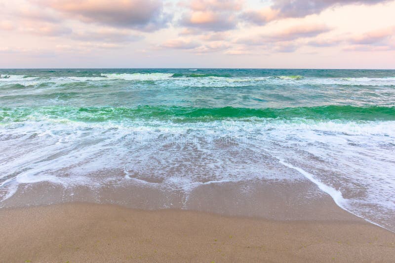 Waves Running the Sandy Beach Stock Image - Image of sandy, beach ...