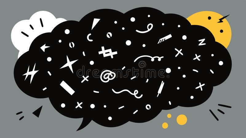 Cloudy Thought Bubble a Thought Bubble Filled with Chaotic Scribbles ...