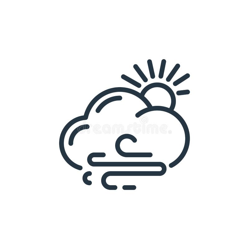Cloudy Vector Icon. Cloudy Editable Stroke. Cloudy Linear Symbol for ...