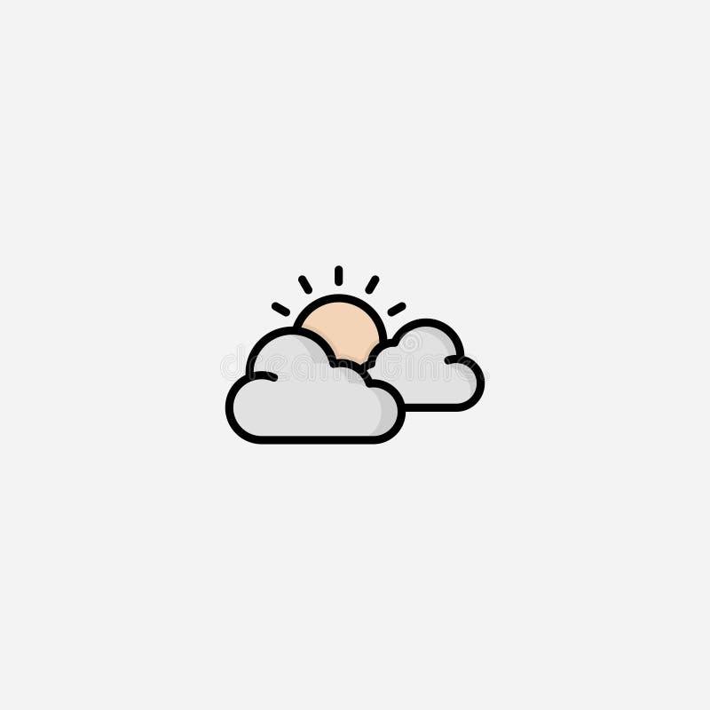 Cloudy Vector Icon Sign Symbol Stock Vector - Illustration of heat ...