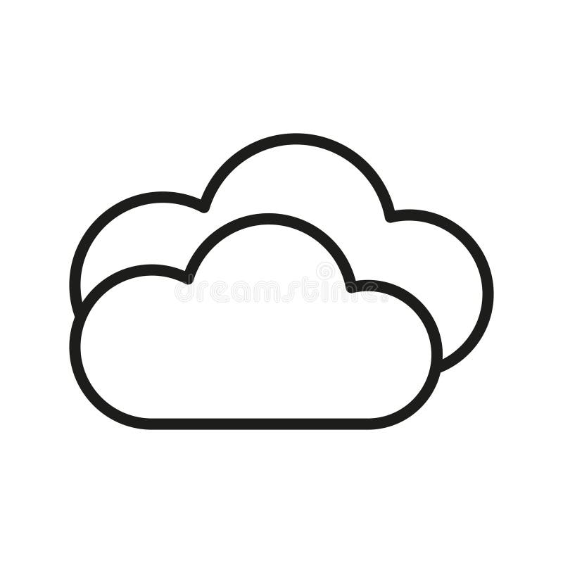 Cloudy Weather Icon Vector Basic Design Simple and Modern Stock Vector ...