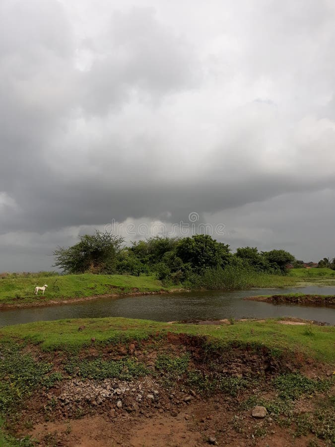 Cloudy Weather and Peaceful Nature of India Stock Image - Image of ...