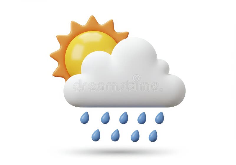 Cloudy Weather with Rain and Sun Animated Icon Weather Forecast Stock ...