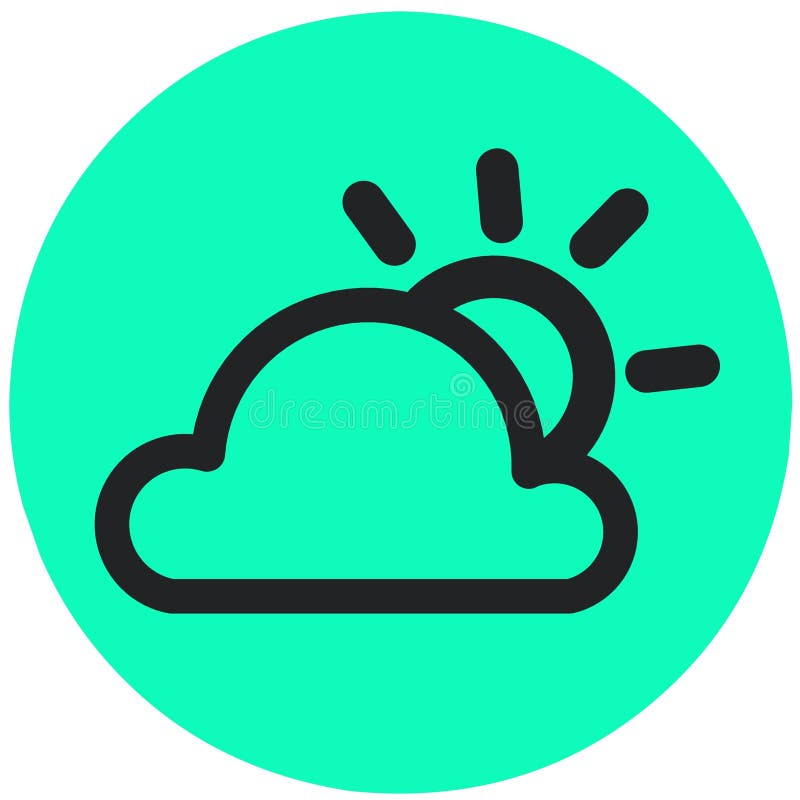 Cloudy Weather Simple Icon,clear Weather with Sun Icon. Stock Vector ...