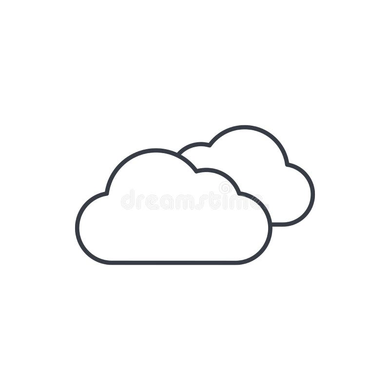 Cloudy Weather Thin Line Icon. Linear Vector Symbol Stock Vector ...