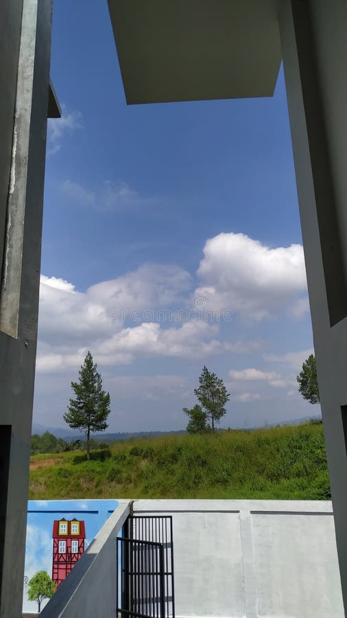 Cloudy Weather View Moment between Two Building Stock Photo - Image of ...