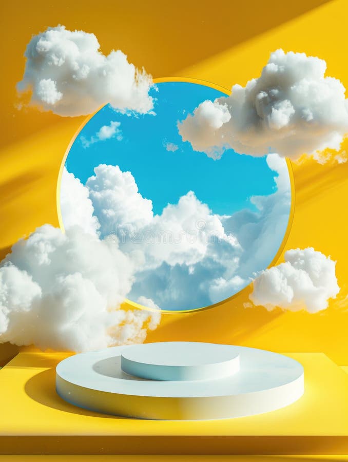 Cloudy White Platform stock illustration. Illustration of blue - 382433160