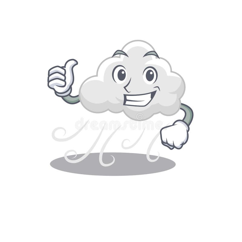 Cloudy Windy Cartoon Character Design Making OK Gesture Stock Vector ...