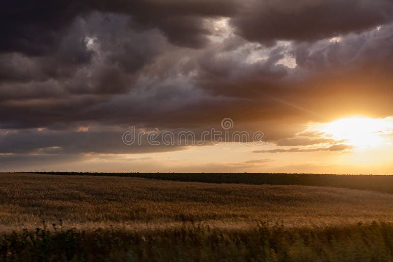 Cloudy and windy sunset stock photo. Image of cloudy - 105199228