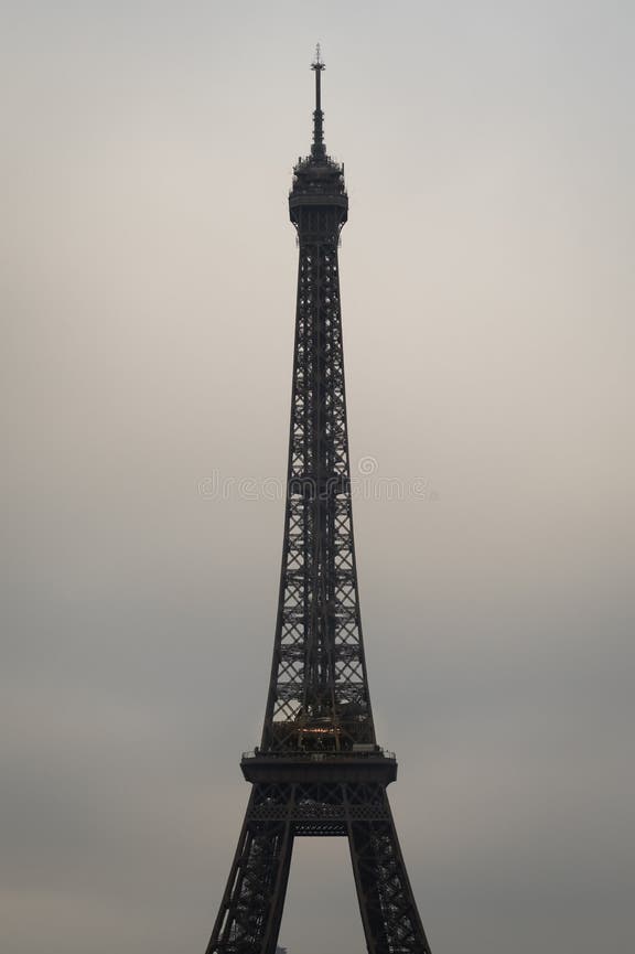 Cloudy Winter Day Eiffel Tower - Paris Stock Image - Image of tourism ...