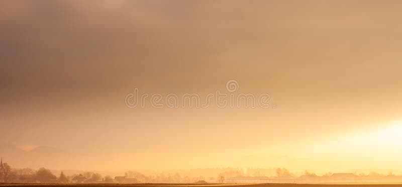 Cloudy Sky in Yellow and Blue in Half Stock Image - Image of scene ...