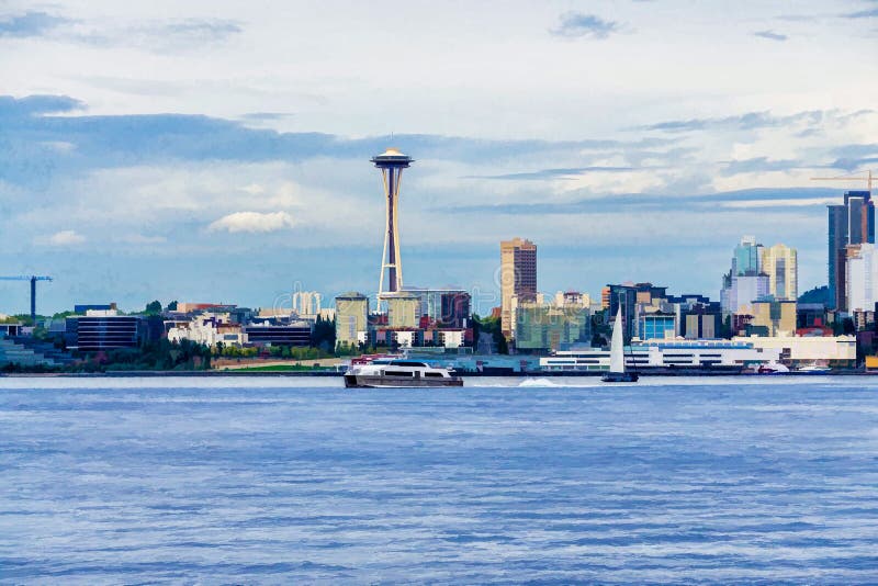 Cloufds Over Skyline Illustration 2 Stock Illustration - Illustration ...