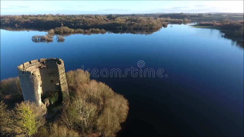 Clough Oughter Castle. Cavan. Ireland Stock Video - Video of drone ...