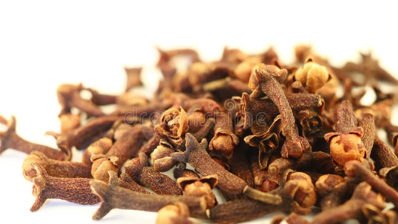 Clove Spice Pile on White Isolate Stock Video - Video of aromatic ...