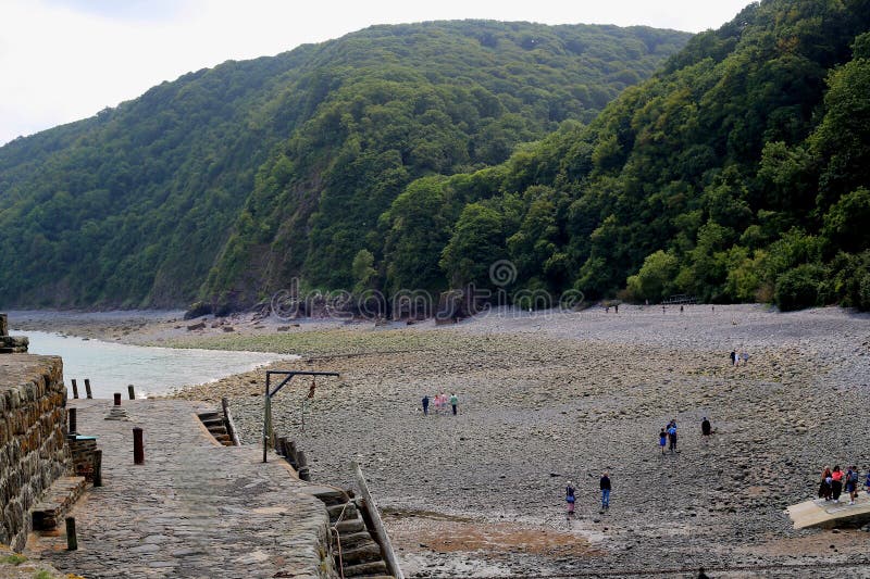 Clovelly Village Landscape with Mountain, Beach Devon,Cornwall Stock ...
