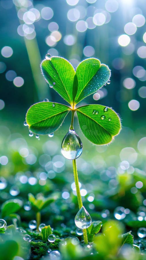 A Clover with Bouncy Elastic Stems that Spring Up during Rainfall Stock ...