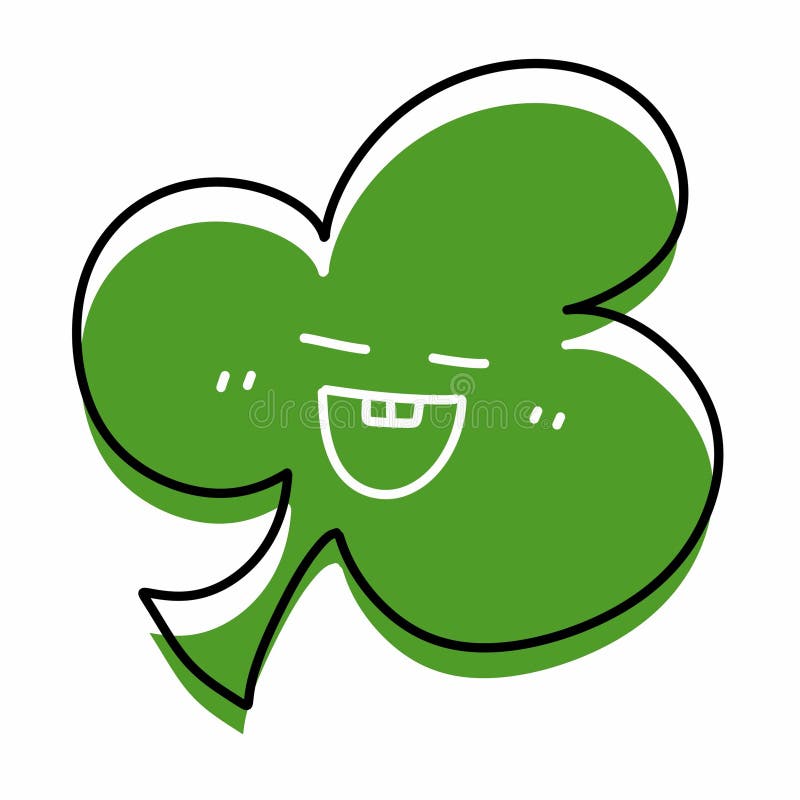 Clover Cartoon on White Background Stock Illustration - Illustration of ...