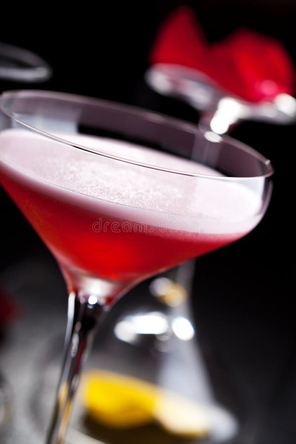 Clover Club Cocktail stock image. Image of pink, raspberries - 64914149