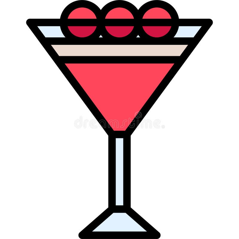 Clover Club Cocktail Icon, Alcoholic Mixed Drink Vector Stock Vector ...
