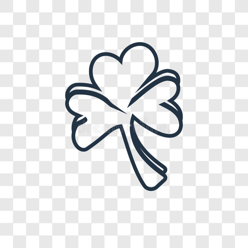 Clover Concept Vector Linear Icon Isolated on Transparent Background ...