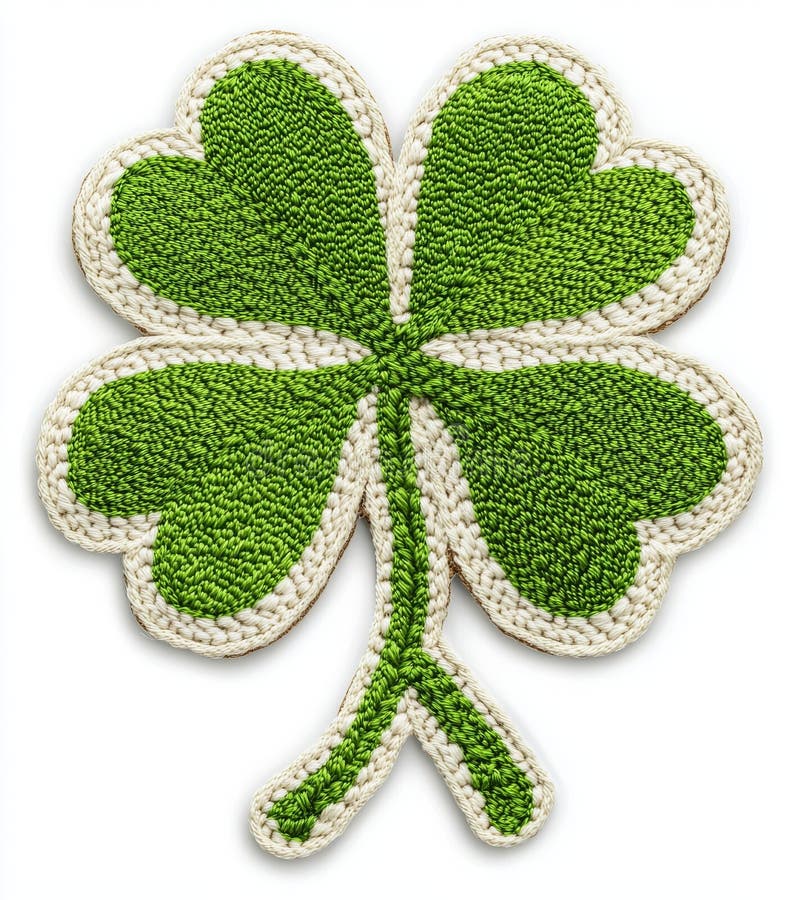 Clover is an Embroidery Style Textile Pattern Accessory. Stock Image ...