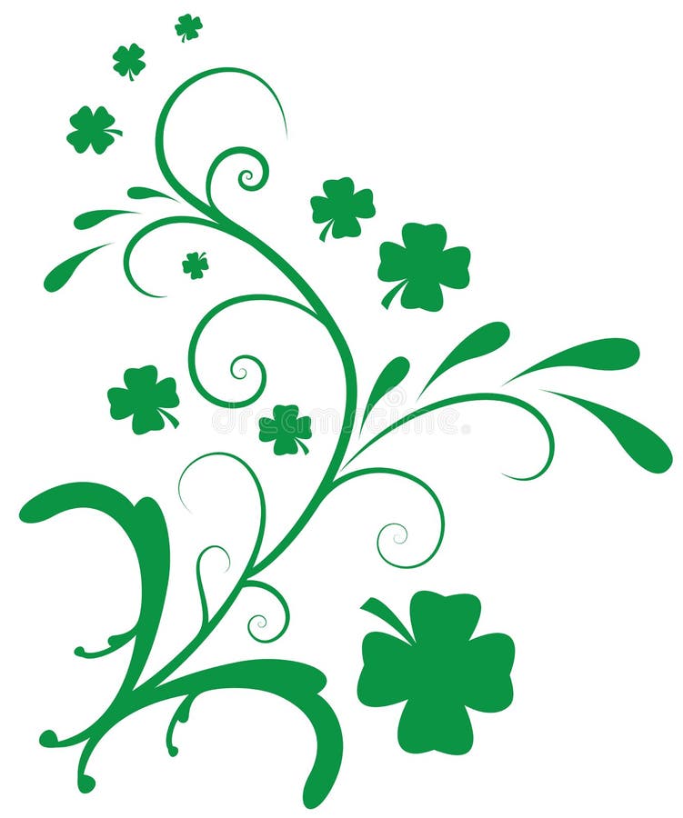 Clover Flourish stock illustration. Illustration of spring - 23752035