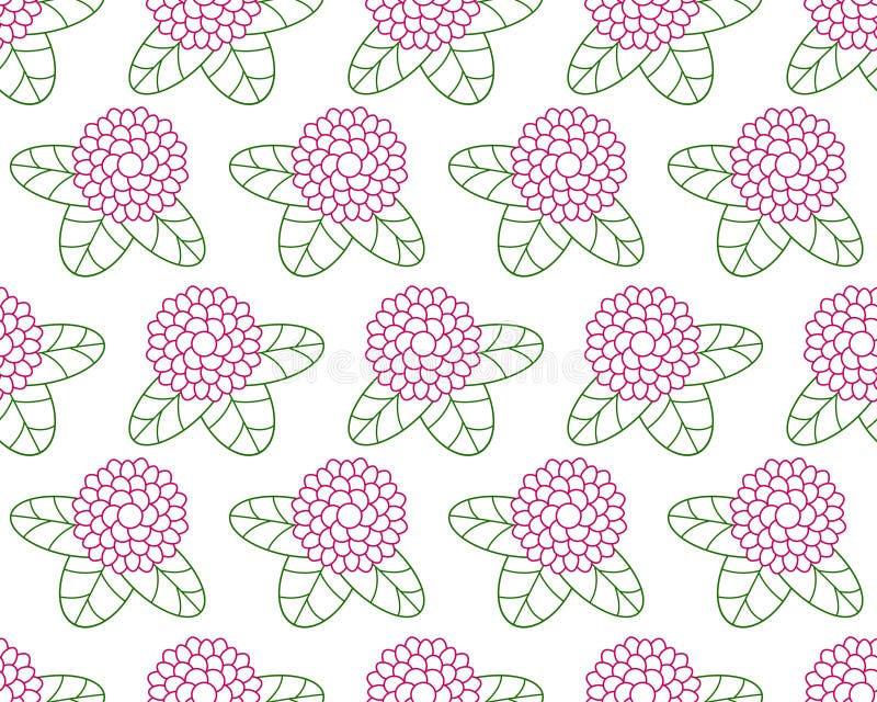 Clover Flower Contour Pattern Stock Vector - Illustration of icon ...