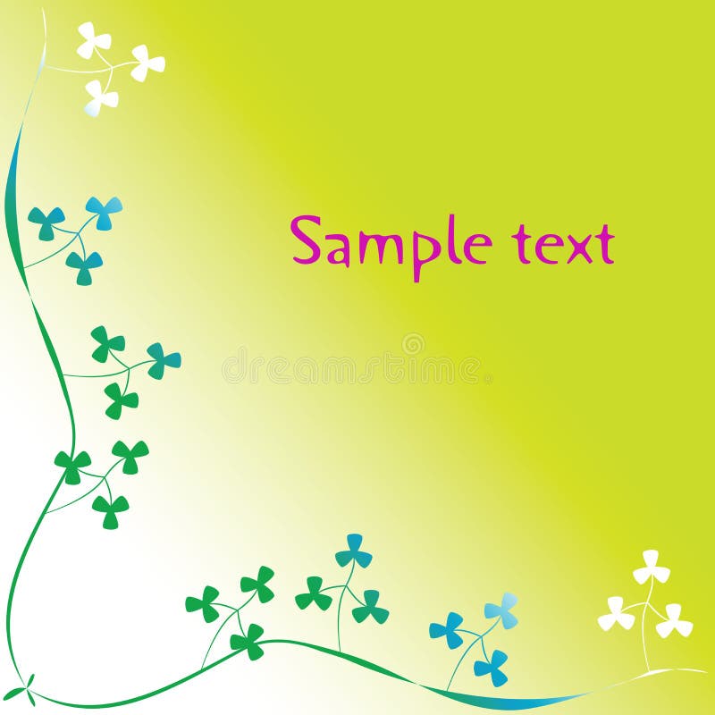 Clover Foliage with Space for Text Stock Vector - Illustration of ...