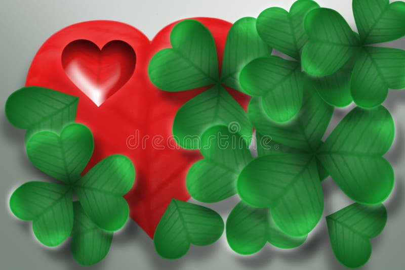 Clover - heart stock illustration. Illustration of happy - 31563822