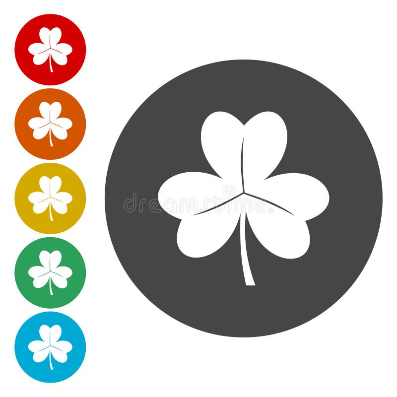 Clover Icon. Clover Flat Symbol Stock Vector - Illustration of button ...