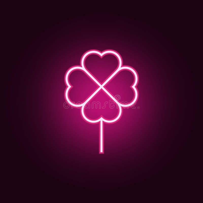Clover Icon. Elements of Web in Neon Style Icons Stock Illustration ...