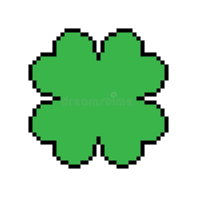 Clover Icon Pixel Art S Imple Design Stock Illustration - Illustration ...