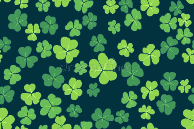 Clover Irish Shamrock Green Seamless Pattern Background. Stock Vector ...